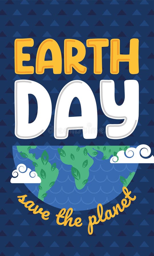 Geometric Earth Day Card Vector Stock Vector - Illustration of globe ...