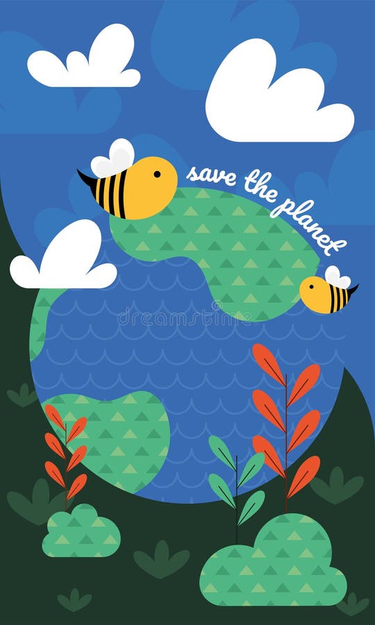 Geometric Earth Day Card Vector Stock Vector - Illustration of ...