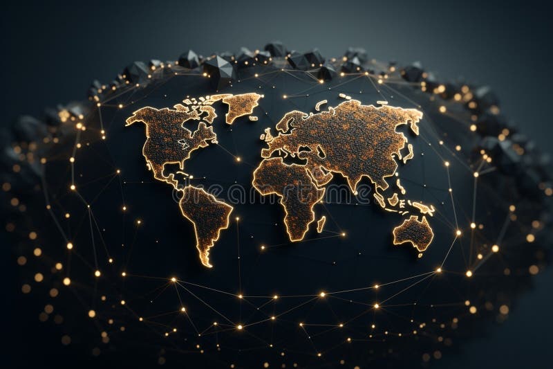 Geometric Earth Map Illustration with Abstract. Generative Ai Stock ...