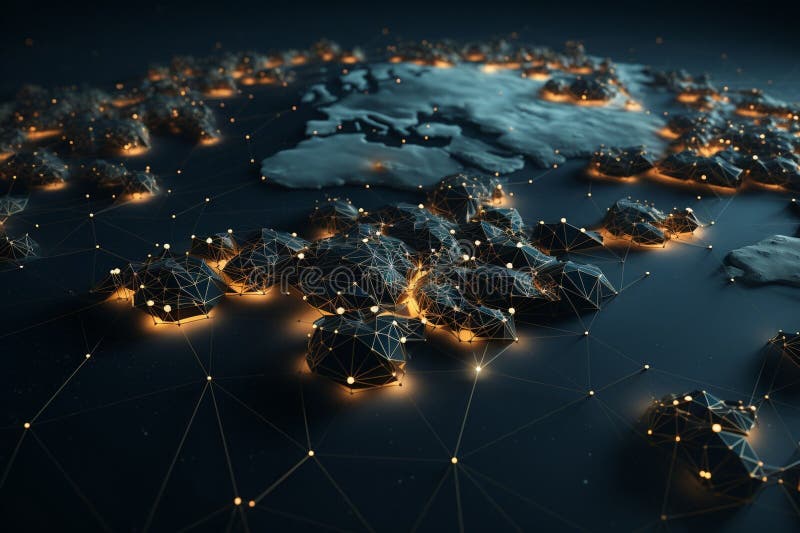 Geometric Earth Map Illustration with Abstract. Generative Ai Stock ...