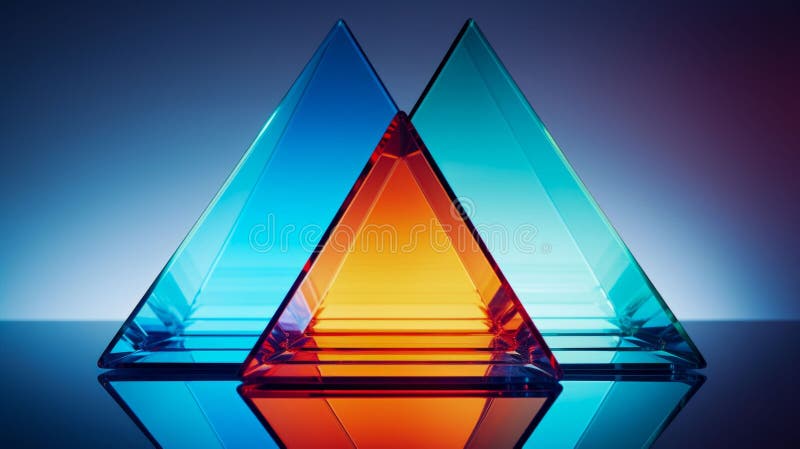 Geometric Elegance: Refracted Light through Glass Triangles. Generative ...