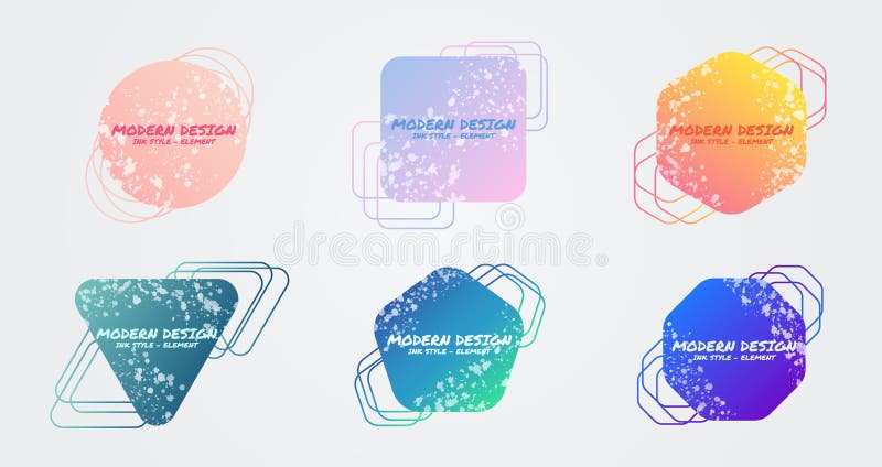 Geometric Element Colorful Modern Style Ink Design Stock Vector ...