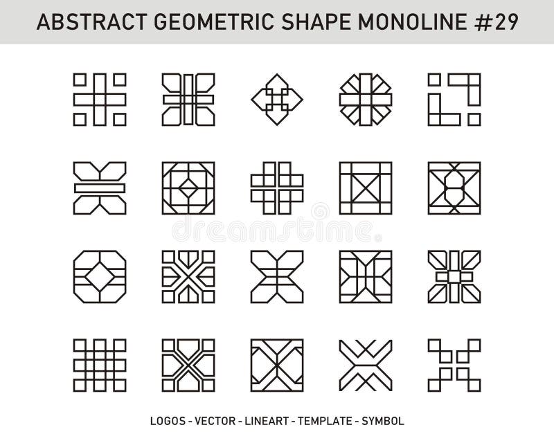 Geometric Element Shape Set Stock Illustration - Illustration of linear ...