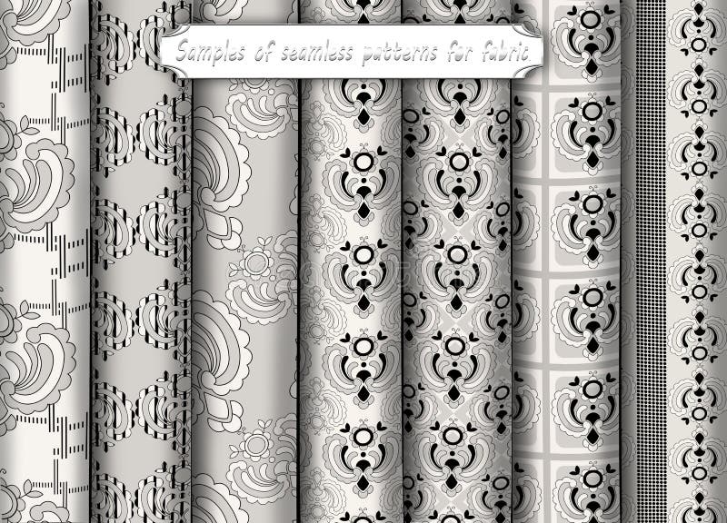 Geometric Elements in a Seamless Design for Fabrics Stock Illustration ...