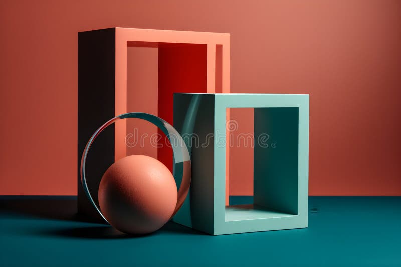 Geometric Elements, Shapes, for Design, Empty Space on a Green ...