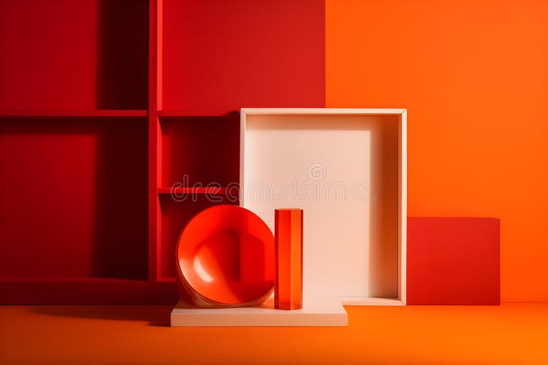 Geometric Elements, Shapes, for Design, Empty Space on a Monotone ...