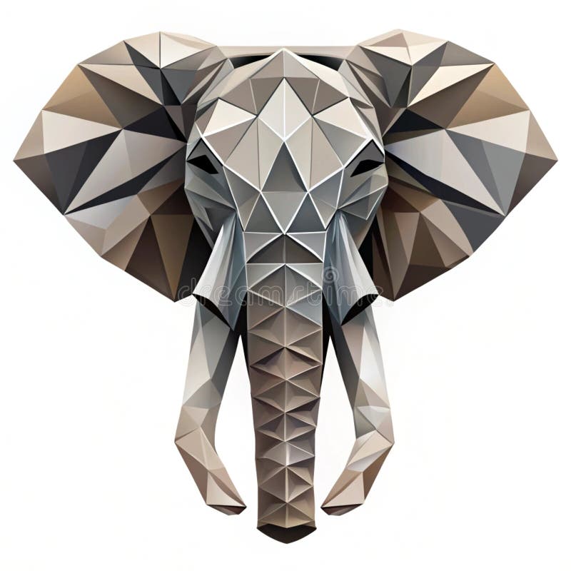 Geometric Elephant with Angular Features Stock Illustration ... Geometric Elephant with Angular Features Stock Illustration ...