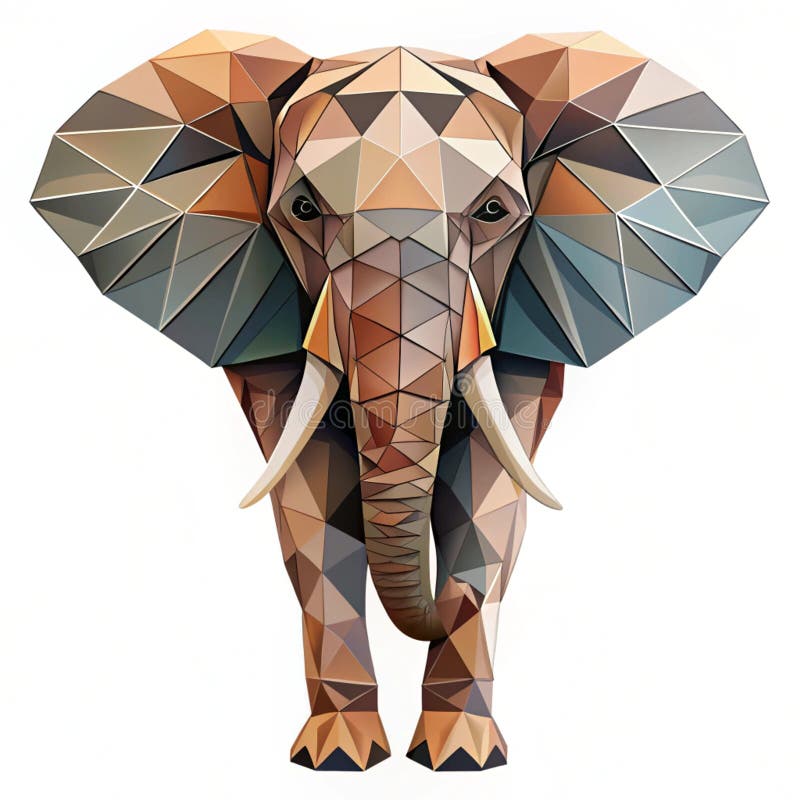 Geometric Elephant with Angular Features Stock Illustration ...