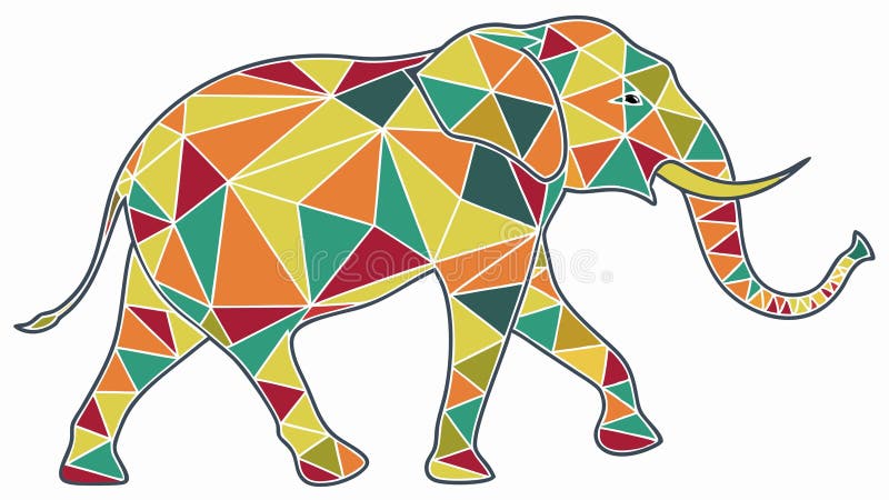 Geometric Elephant Art, Abstract Animal Design, Vector Design ...