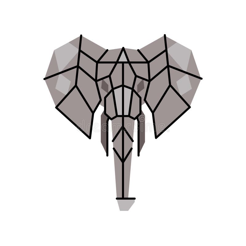 Geometric Elephant Head Vector Flat Element. Wall Decor for the ...