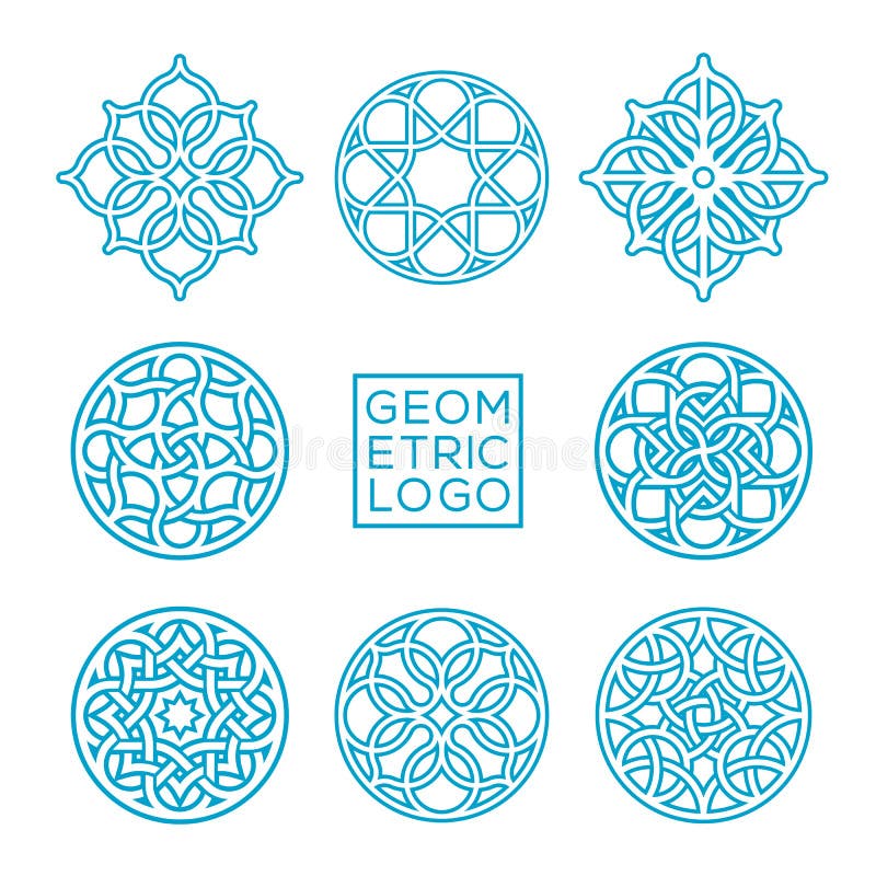 Geometric emblem set stock vector. Illustration of creative - 111820823