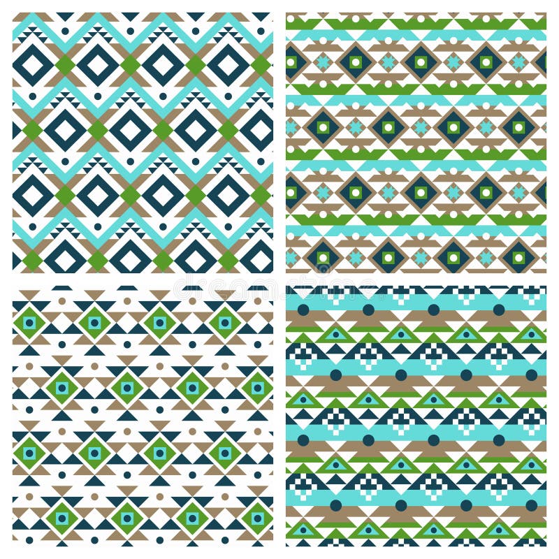 Aztec Mexican Seamless Pattern Stock Illustration - Illustration of ...