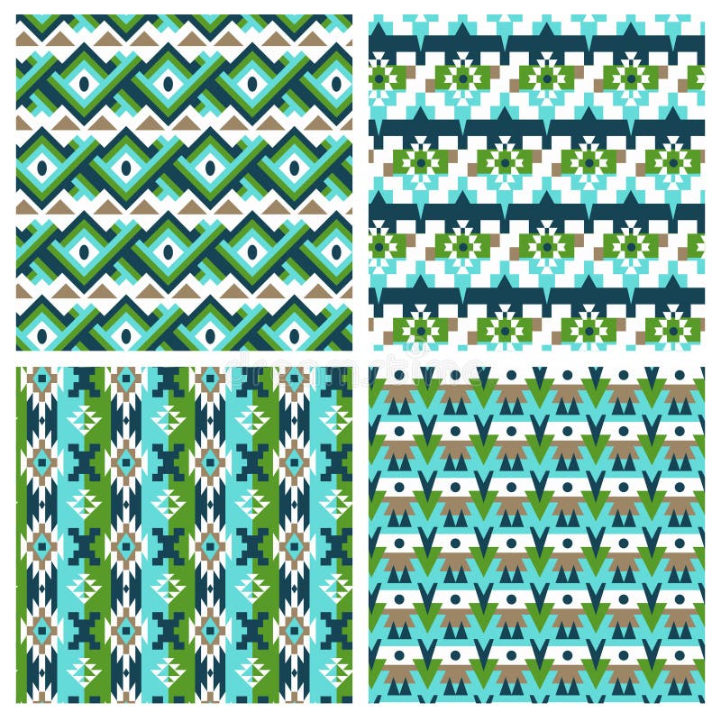 Aztec Mexican Seamless Pattern Stock Illustration - Illustration of ...