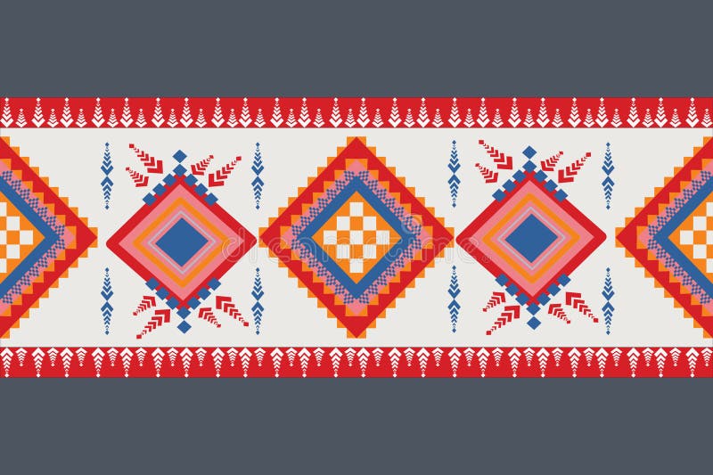 Geometric Ethnic Pattern, Native American Tribal Fabric, Tile, Carpet ...