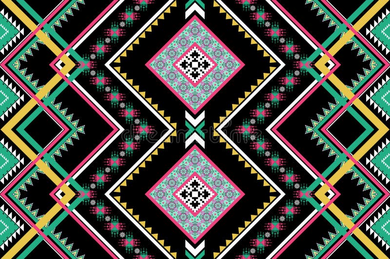 Geometric Ethnic Pattern Seamless,Retro Tribal Vector , Embroidery ...