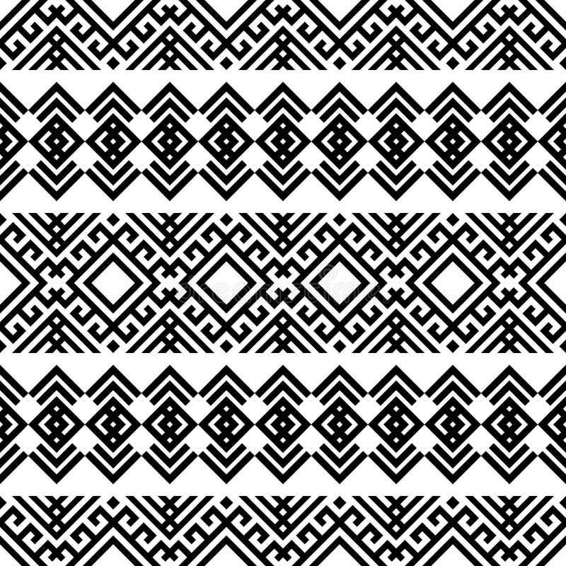 Geometric Ethnic Pattern Vector Black White Color Stock Vector ...