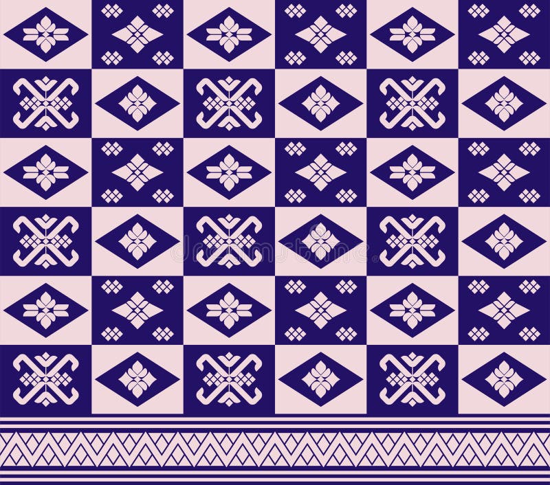Geometric Ethnic Tenun Fabric Pattern Stock Illustration - Illustration ...