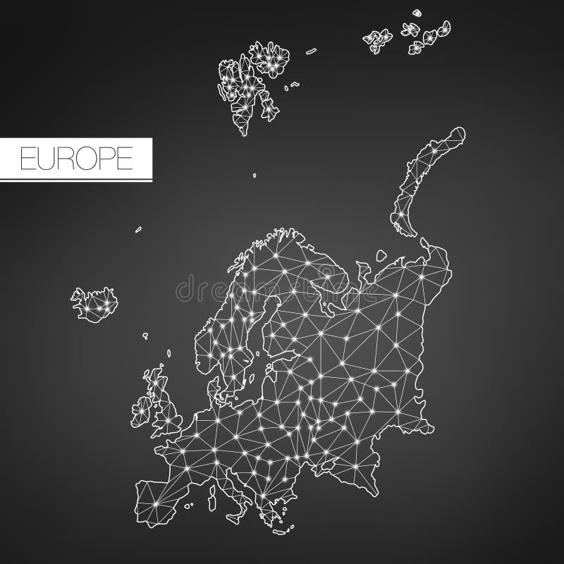 Geometric Europe Continent, Dark Version, Clean Design, Easy To ...