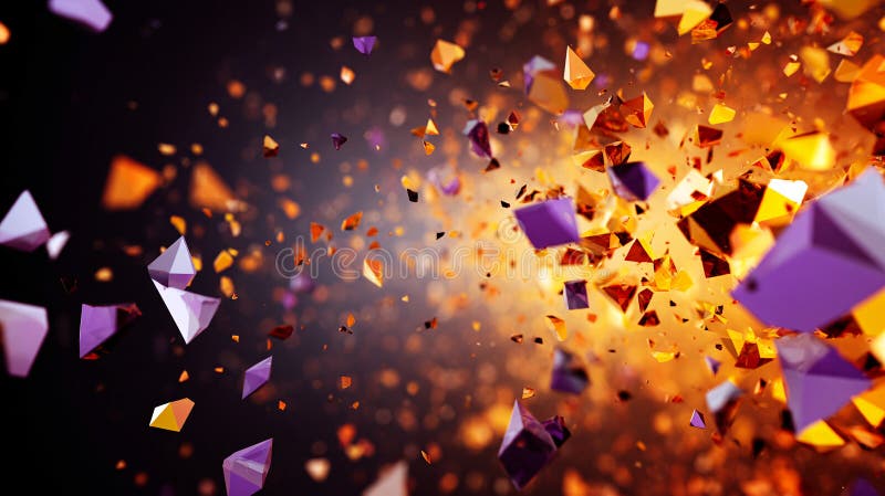 Geometric Explosion with Flying Shards and Particles, Offering an ...