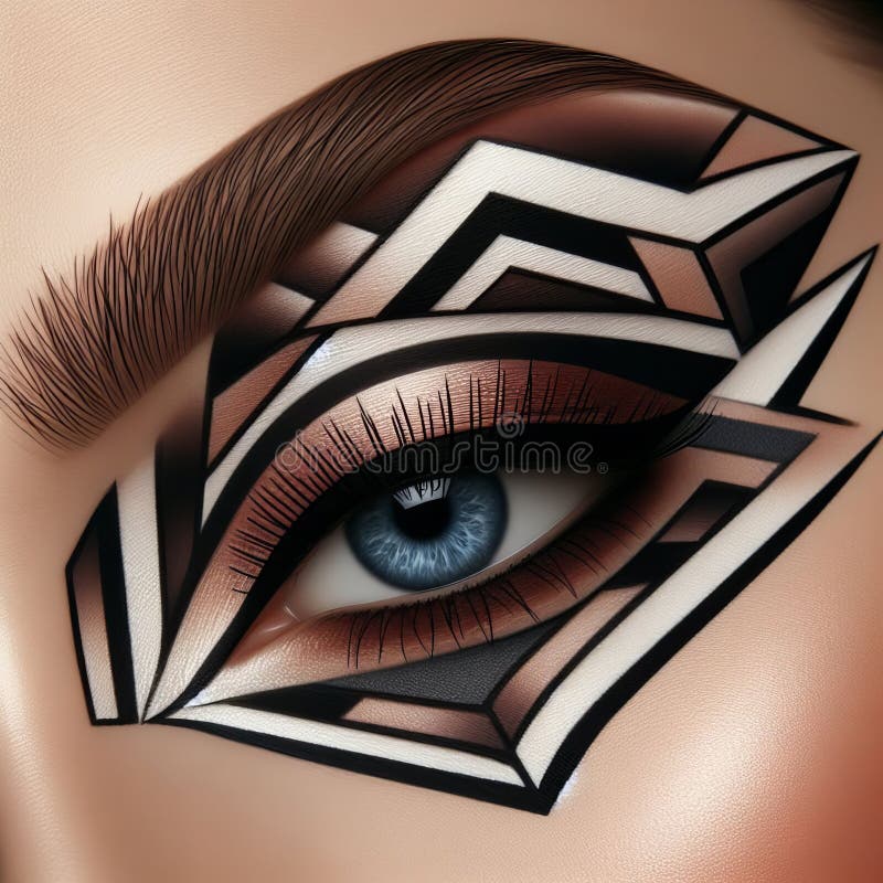 38 42. Geometric Eyes - a Modern and Graphic Makeup Ly Stock ...