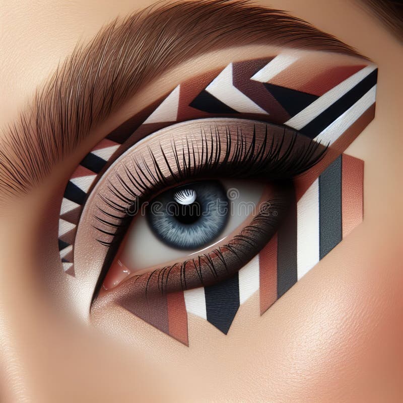 37 42. Geometric Eyes - a Modern and Graphic Makeup Ly Stock ...