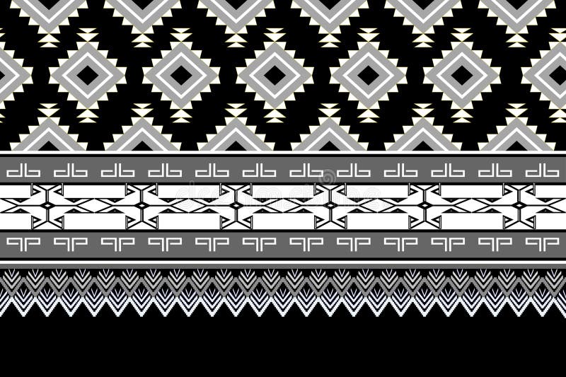 Geometric Fabric Pattern White and Black Tones Patterns Applied from ...