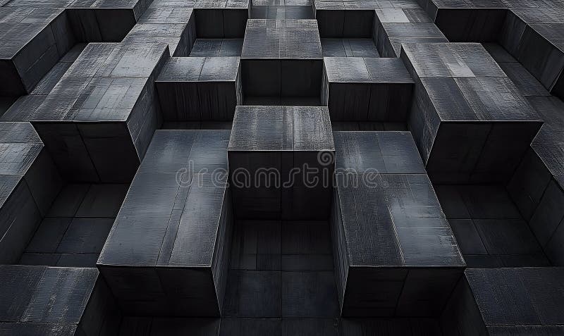 Dark Monolithic Cube Pattern Stock Illustration - Illustration of ...