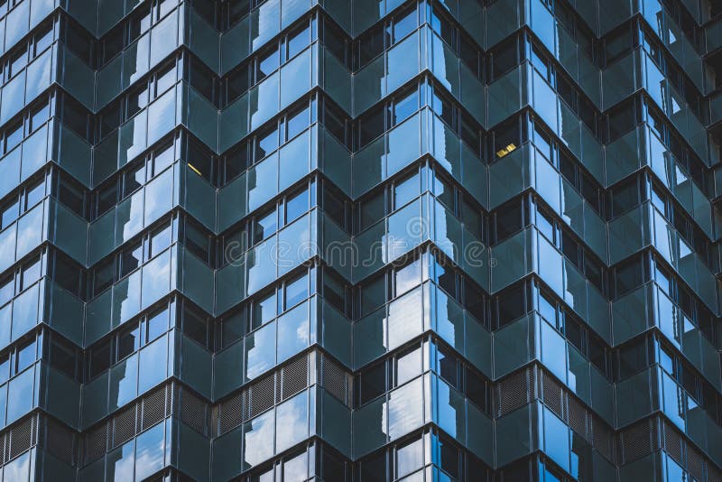 Geometric Facade of an Office Building Stock Image - Image of building ...