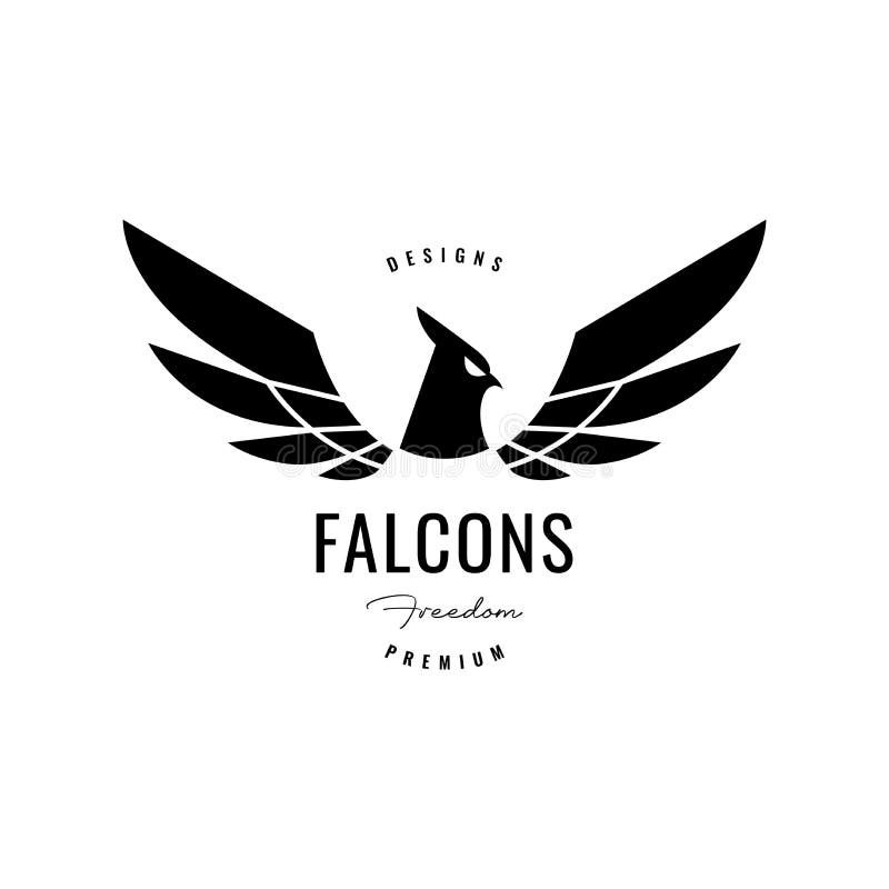 Geometric Falcon Flap Wings Logo Design Stock Vector - Illustration of ...