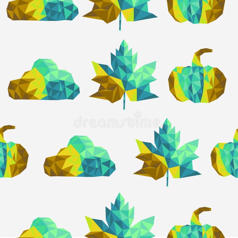 Geometric Fall Elements Seamless Pattern Backgroun Stock Vector ...