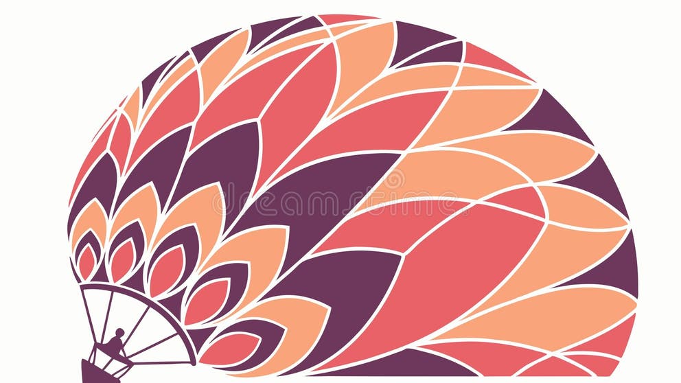 Geometric Fan Shape Pattern Illustration, Vector Design Generative AI ...