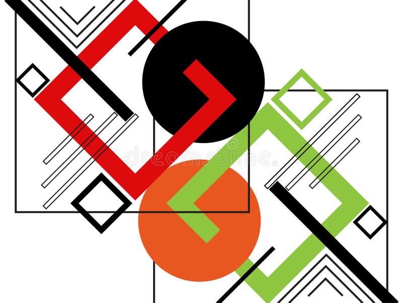 Geometric Fashion Design. Various Shapes in the Form of Technical ...