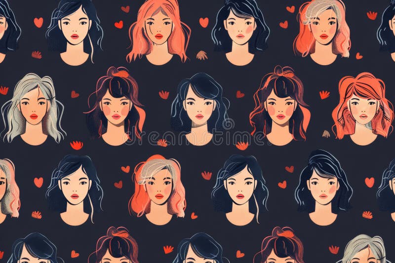 Geometric Female Figure Design Pattern in Vector Illustration for ...
