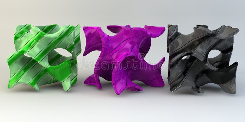 Geometric figure 3d image. stock illustration. Illustration of science ...