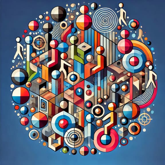 Geometric Figure Composition Multiple Figures Represented with G Stock ...