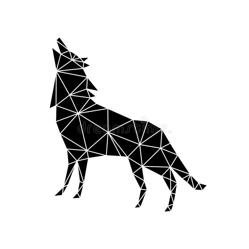 The Geometric Figure of a Howling Wolf. Stock Illustration ...
