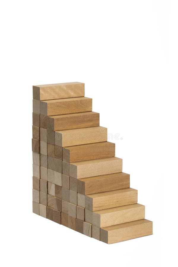 Geometric Figure Made of Wooden Bars on a White Background Stock Image ...