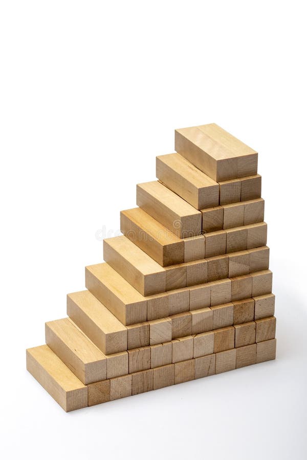 Geometric Figure Made of Wooden Bars on a White Background Stock Image ...