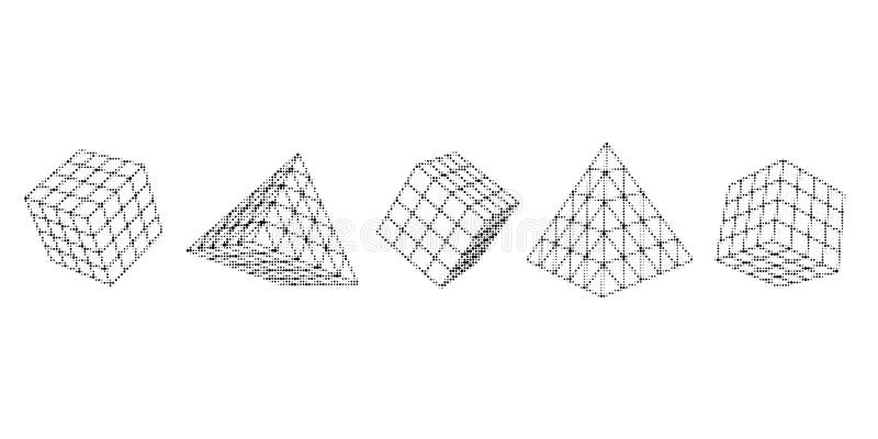 Geometric Figures from Dots. Square, Triangle .Linear Geometric Drawing ...