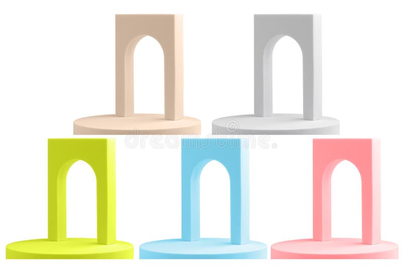 Geometric Figures Made of Wood, Painted and Stacked on a Table Stock ...