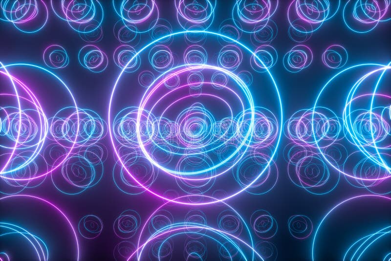 Geometric Figures and Neon Lights,abstract Conception,3d Rendering ...