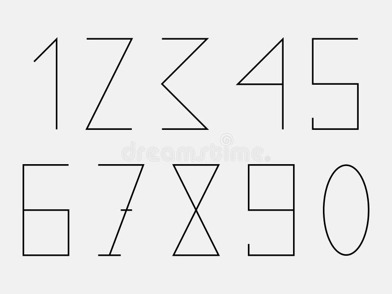 Geometric Figures Numbers 1 2 3 4 5 6 7 8 9 0 Vector Illustration ...