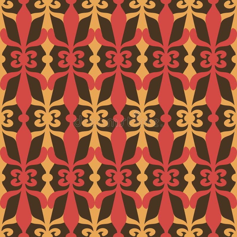 Brown Ethnic Pattern Boho Style Stock Illustration - Illustration of ...