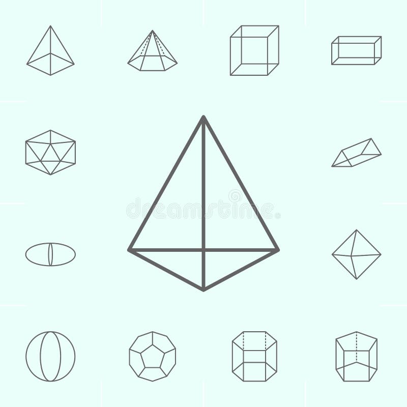 Geometric Figures, Triangular Pyramid Outline Icon. Elements of ...