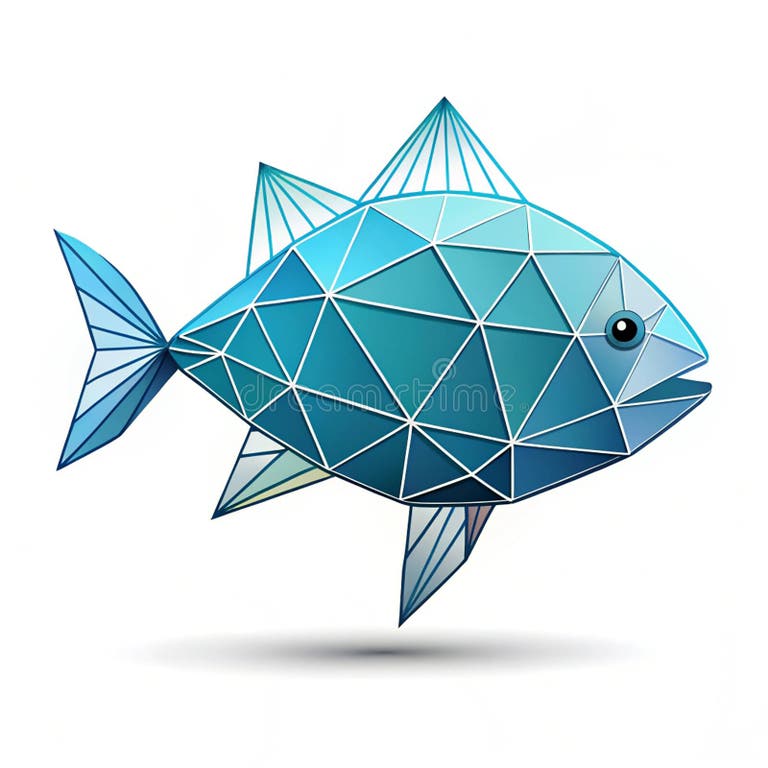 Geometric Fish with Simplified Features Stock Illustration ...