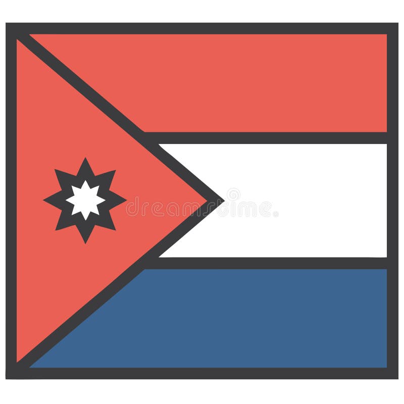 Geometric Flag Design with Triangle and Star Symbol in Bold Colors ...