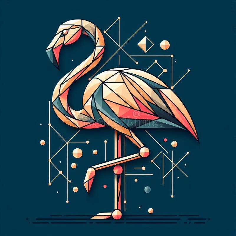 Geometric Flamingo a Flamingo Shape Using Geometric Forms Stock ...