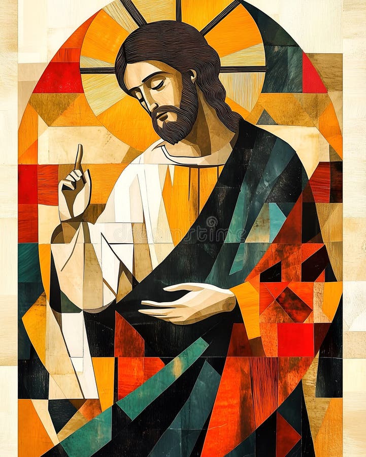 Geometric Flat Art of Jesus Christ Stock Illustration - Illustration of ...