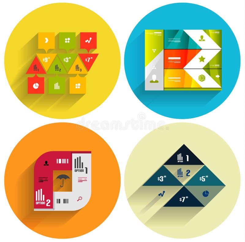 Geometric Flat Templates Icon Set Stock Vector - Illustration of ...