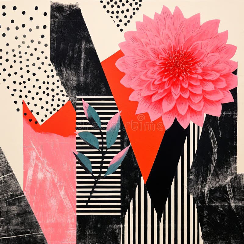 Geometric Floral Abstract Art Composition Stock Image - Image of shapes ...